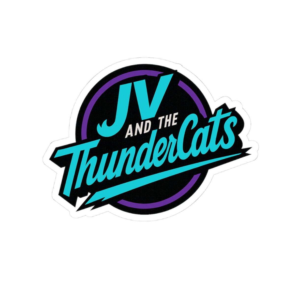 JV and the Thundercats Kiss-Cut Sticker — Retro Neon Band Logo Sticker ...